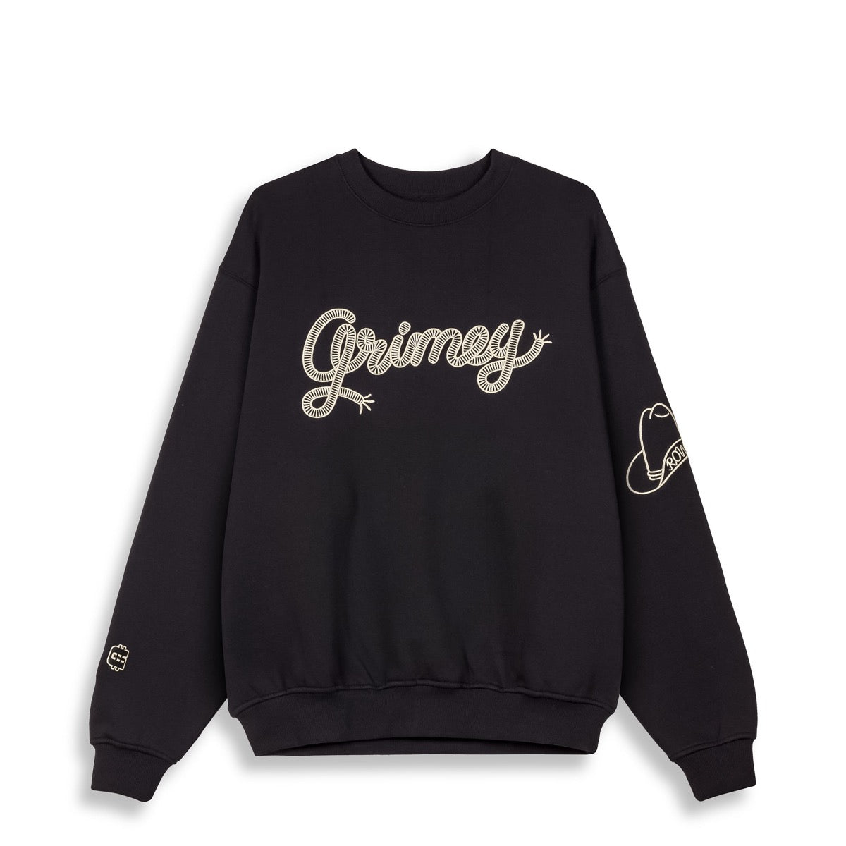 Sudadera Grimey Lone Hand Vintage Crewneck Black BLACK
