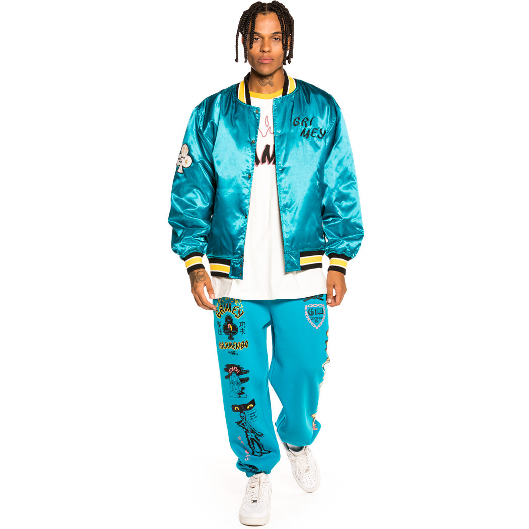 Pack Grimey Pantalón + Satin Jacket "Destroy All Fear" - Blue | Spring 21