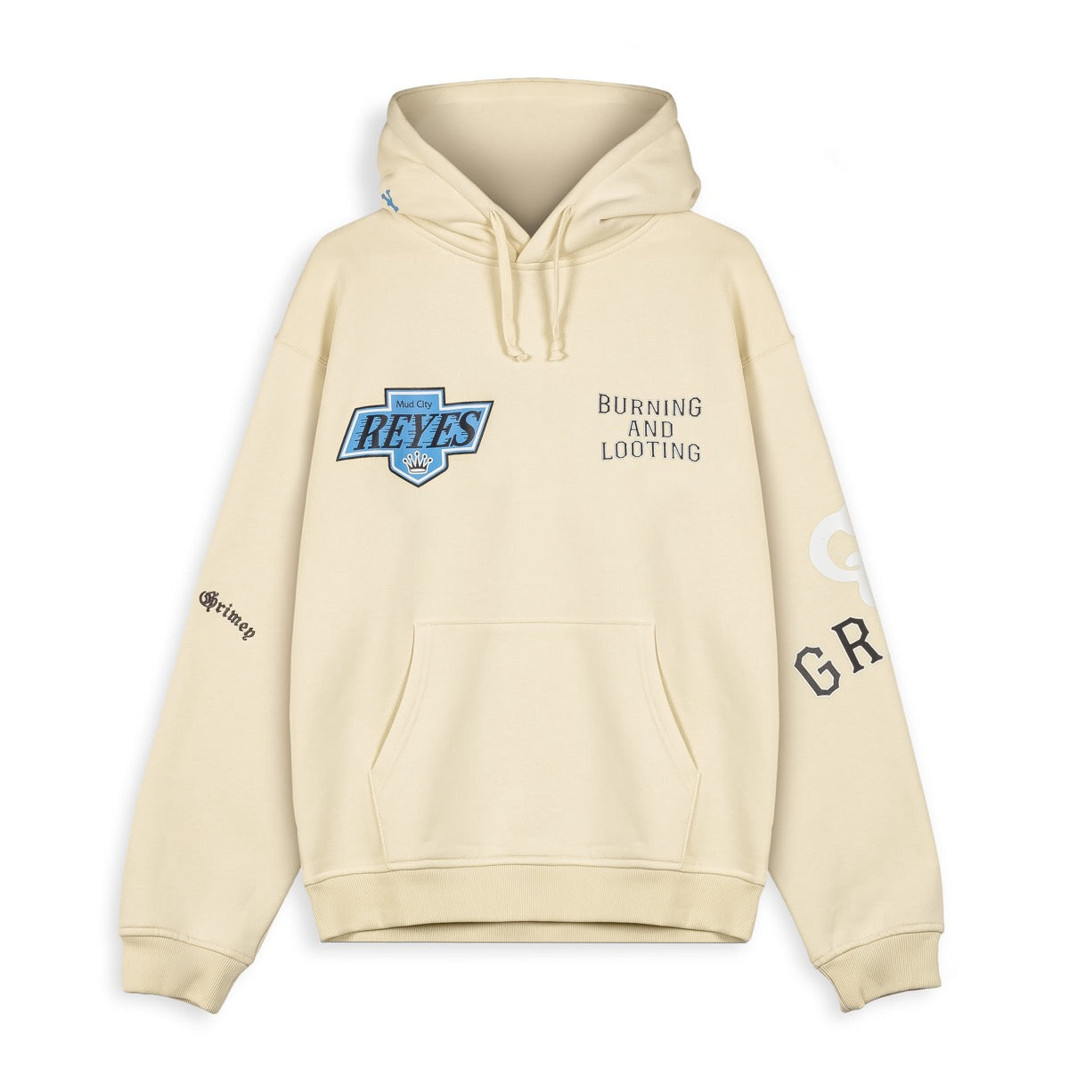 Sudadera GRIMEY CAUSING PANIC VINTAGE HOODIE CREAM | SS24 CREAM – Grimey