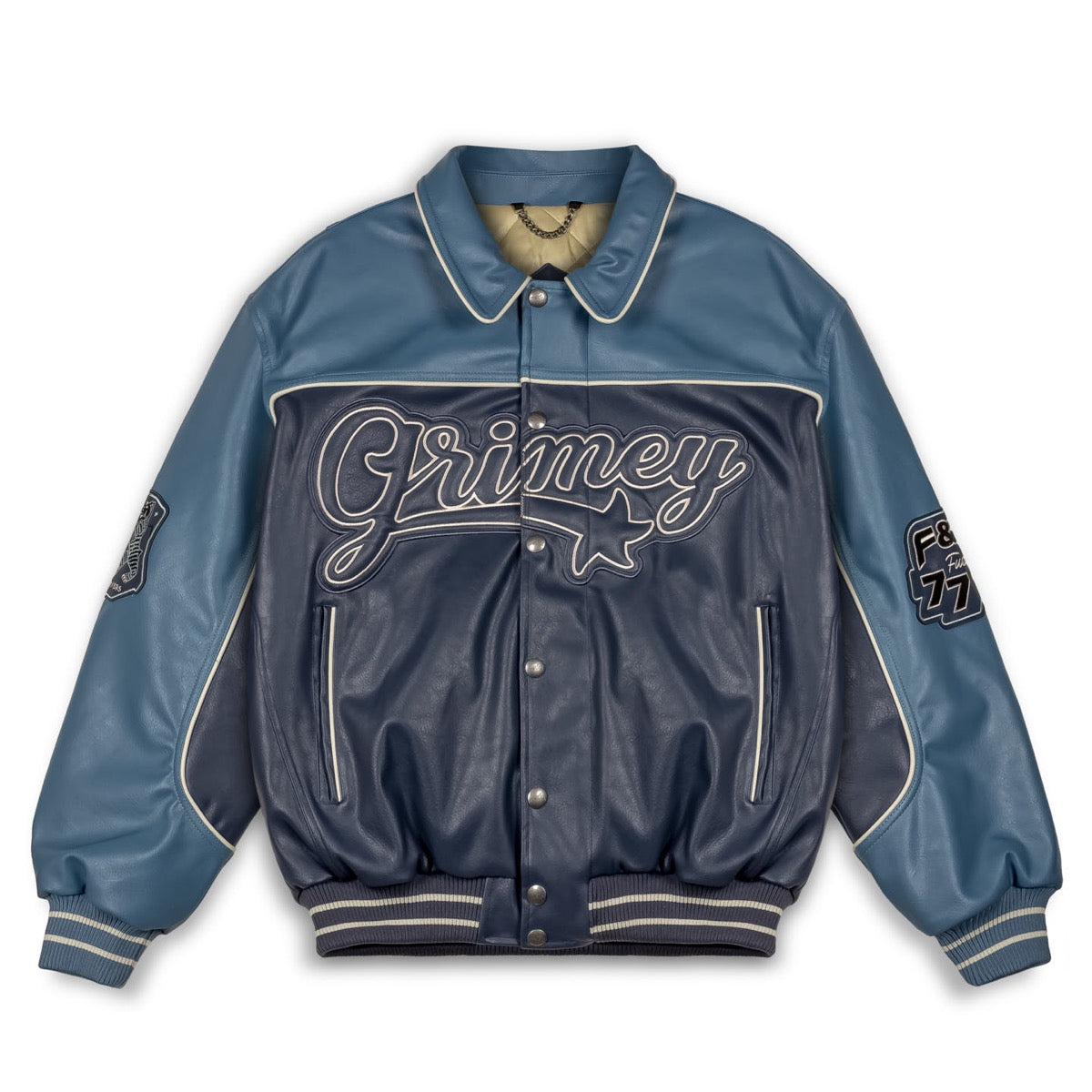 Chaqueta GRIMEY MADRID PU LEATHER JACKET NAVY | FW23 – Grimey